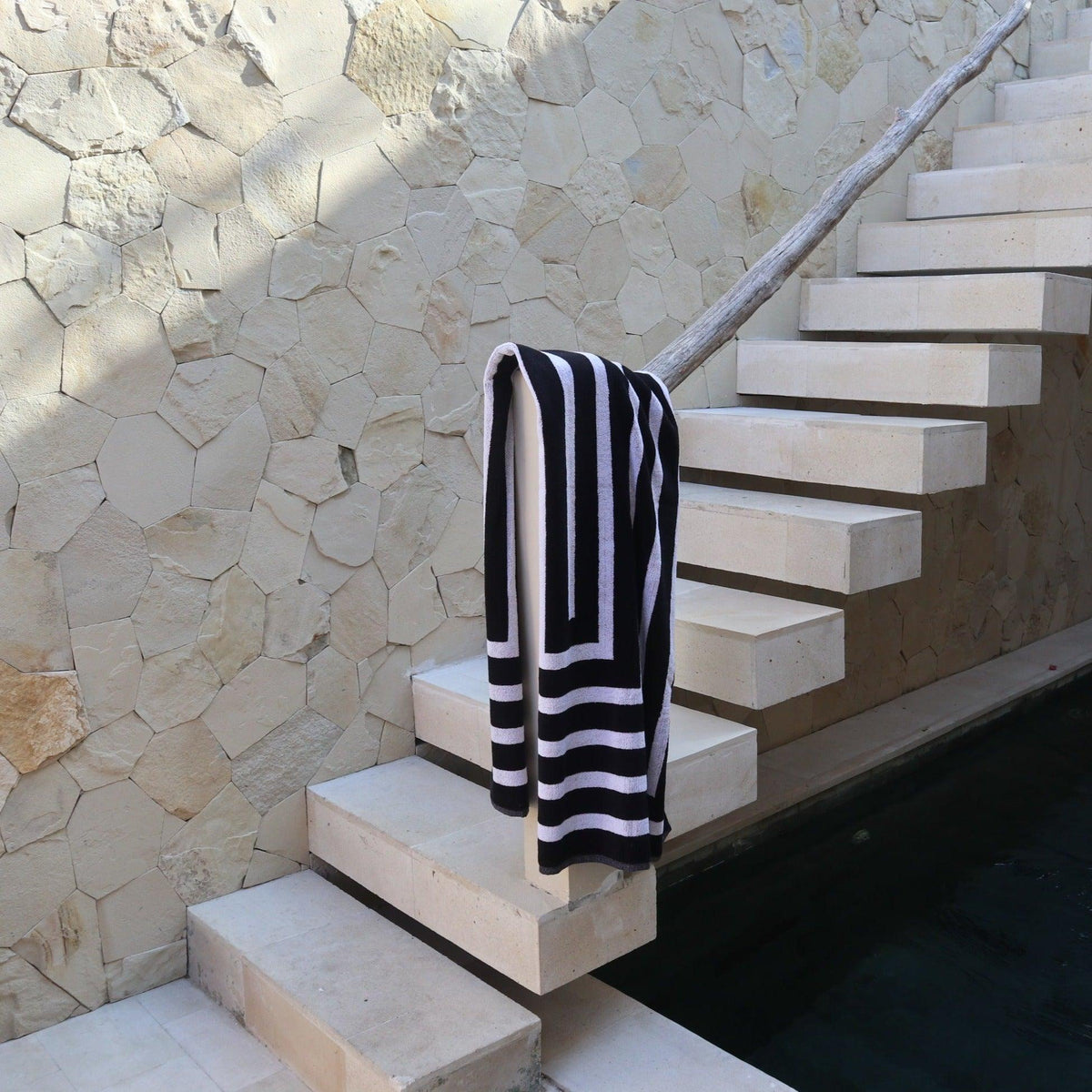 Baddie Beach: Oversized luxury jacquard Monaco geometric beach towel ...